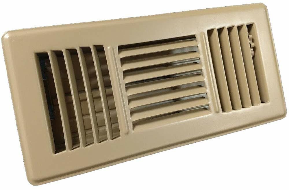 TruAire 153MB 04X10 4 in. x 10 in. 3-Way Brown Floor Register ...