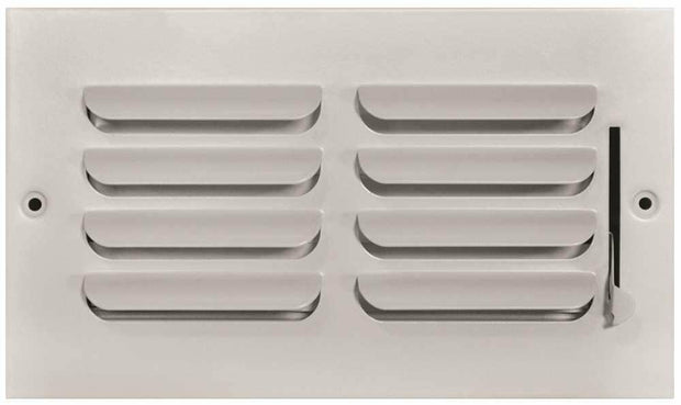 TruAire 8" x 8" 1-Way Fixed Curved Blade Wall/Ceiling Register (White ...