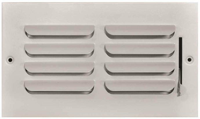 TruAire 8" x 8" 1-Way Fixed Curved Blade Wall/Ceiling Register (White ...