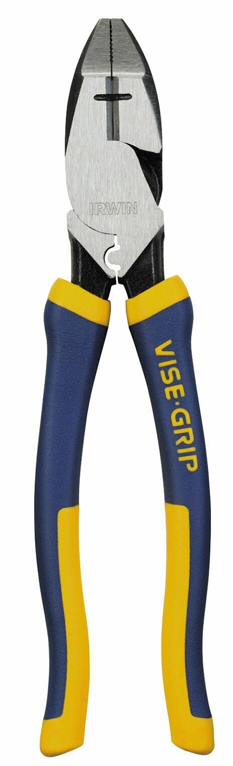 IRWIN VISE-GRIP 9-1/2" Lineman's Pliers w/ Fish Tape Puller (Blue/Yell ...